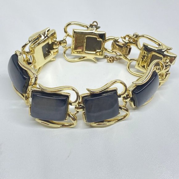 Unbranded | Jewelry | Vintage Coro Bracelet Gold Tone Link Panels Large ...